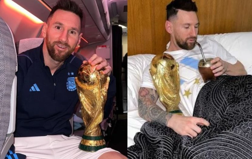 ¡Icónico! Las fotos de Lionel Messi abrazado a la Copa del Mundo en su ...