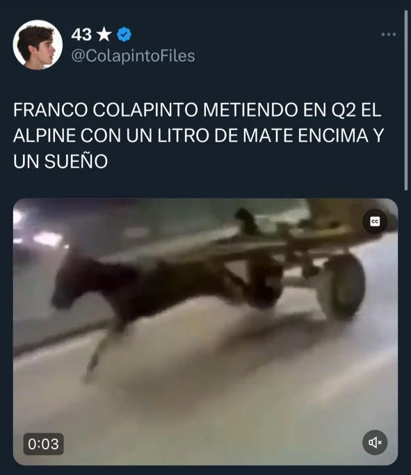 Los mejores memes que dejó la clasificación de Franco Colapinto ...